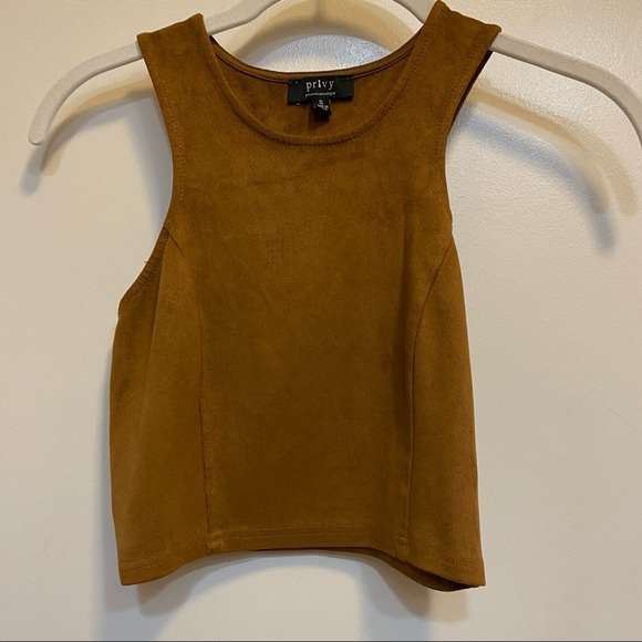 privy | Tops | Suede Crop Top | Poshmark